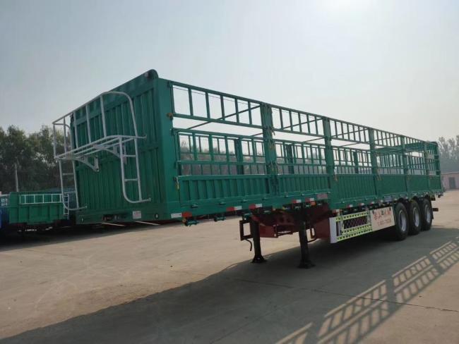 2023 New Model 3 Axle 40ton 60ton Side Wall Semitrailer Fence Cargo Container Trailer