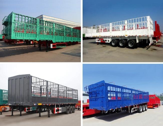 3 Axle 60ton Fence Cargo Semi Truck Trailer Side Wall Fence Cargo Trailer Sale in Africa