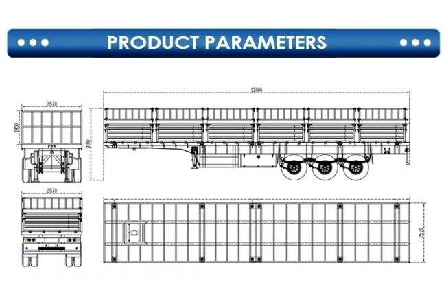 Green Color Trucks Semi-Tailer 3 Axle 60t Stake Fence Cargo Semi Trailer