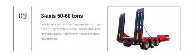 3 4 Axles Low Bed Boy Deck Flatbed Container Gooseneck Excavator Transport Semi Trailer Trucks 80 Ton Lowbed Truck Trailers