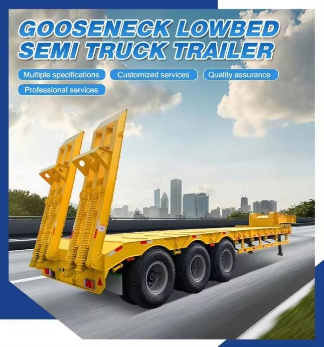 60ton 20FT Low Price Flat Bed Container 40FT Flatbed Semi Truck Trailer