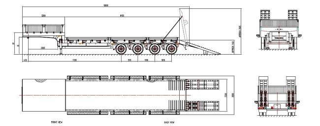 30t Lowbed Flat Deck Semi Trailers in China Factory Price 2 3 4 Axles 60 80 100 120 Tons Gooseneck Low Bed Loader