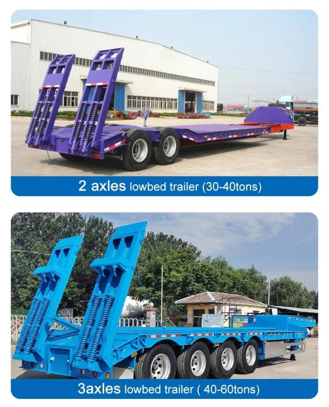 Gooseneck Detachable Low Loader Truck/Lowbed/ Lowboy Low Flat Bed Trailer