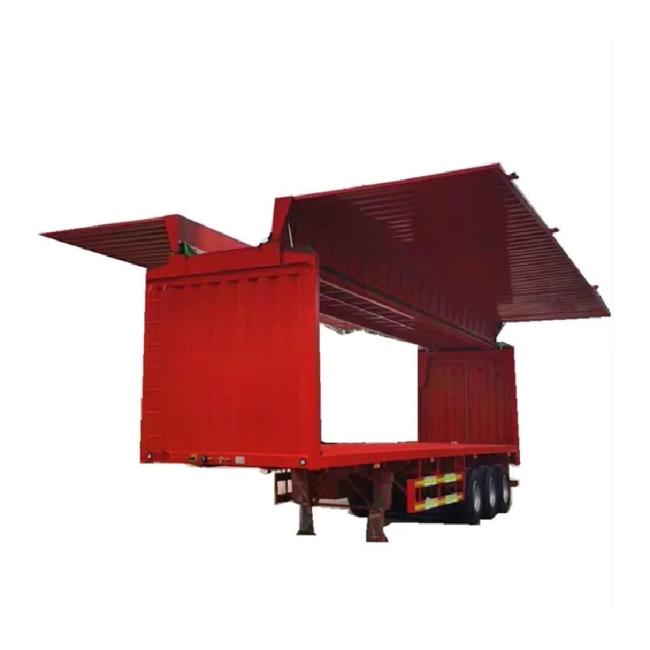 3-Axis Container Transport 12 Meters Box-Type Spinner Wing Semi-Trailer