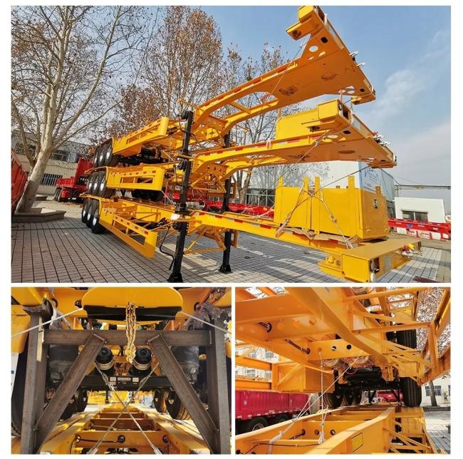 Hot Sale 3 Axles Skeletal Container Semi Trailer, Skeleton Chassis Trailer for Port Transportation