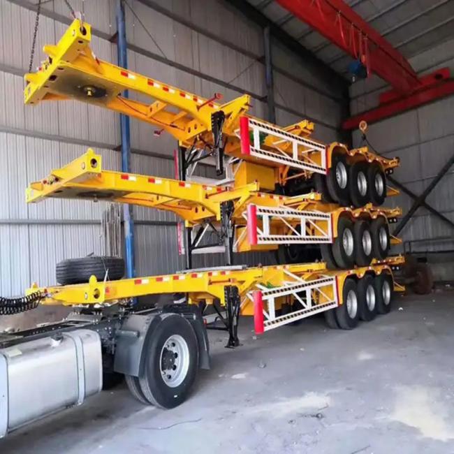 Skeleton Truck Cargo Extendable Low Bed Engineering Semi-Trailer