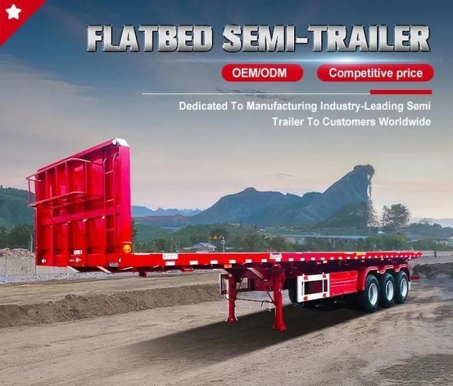 New 40 Ton 60 Ton 20FT 40FT Container 3 Axles Flat Bed Semi Trailer