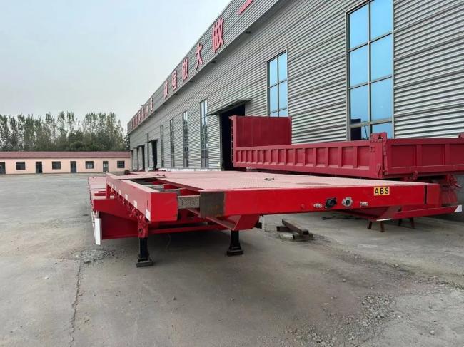3/4axles 60 Tons 20/40 FT Container Shipping Flat Deck High Bed Platform Flatbed Truck Trailer Semi Trailer