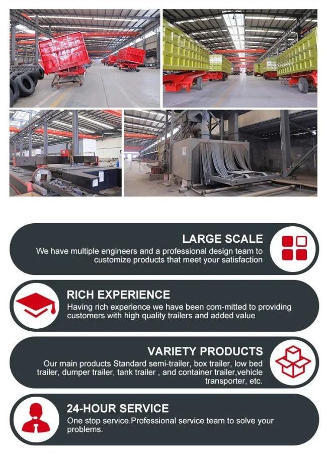 3/4axles 60 Tons 20/40 FT Container Shipping Flat Deck High Bed Platform Flatbed Truck Trailer Semi Trailer