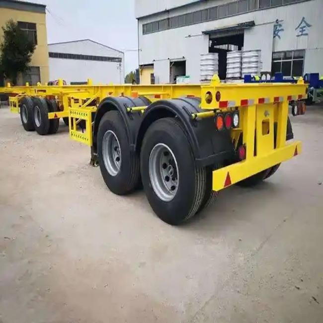 Skeleton Container Semi Truck Trailers for Heavy Loading Container and Portable Tanker Container