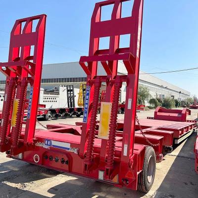Cina Semi-remolchi a terra piatta da 100 tonnellate a tre assi e quattro assi per il trasporto di attrezzature pesanti in vendita