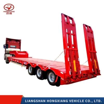 China 4axel 100ton Gooseneck Semi-trailer Lowbed Semi-trailer Tread 2240mm Niet zelfdumping Te koop
