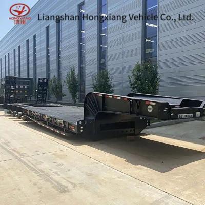 China 3 Axle 60ton Low Bed Semi-Trailer Bogie Suspension Trailers for Long Distance Transport for sale