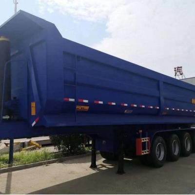 China Flatbed 3 Axle 60 Ton 80 Ton 100 Ton Tipper Rear Dump Trailer Truck After-sales Service for sale
