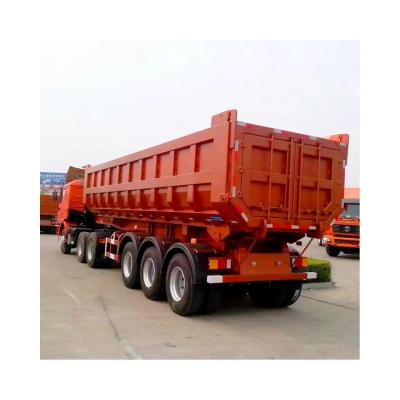 China Custom U Type Dump Tipper Trailer 50tons 3 Axle Dump Trailer ABS Anti-lock Braking System for sale