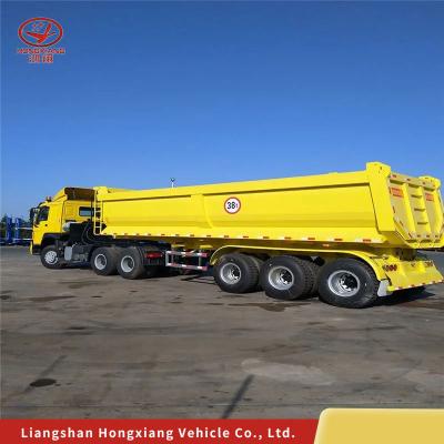中国 フラットベッド重用 13500X3000X1550mm トラクター 水力端 後ろ傾斜ダンプ 半トレーラー 販売のため