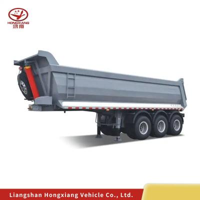 China Cross Arm Type Hardox Tipping Rear Dump Trailer Hydraulic Tipper Dump Semi Truck Trailer for sale