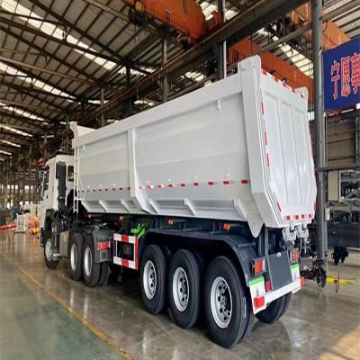 China Manual Landing Leg 4 Axles Tipper Tipping Trailer Dump Box Semi Trailer for Unloading for sale