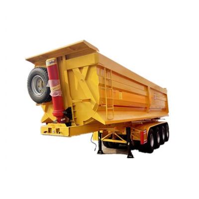 China Manual Landing Leg 4 Axles Tipper Tipping Trailer Dump Box Semi Trailer for Unloading for sale