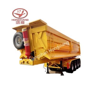 China Grote vraag Cylinder 4 Assen U Type 50 Tons End Dump Trailer Tipper Semi Truck Trailer Te koop