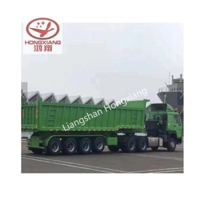 Cina Non auto-dumping Tri-Axles Double Side Dump Tipper Semi-trailer Disegno piatto in vendita