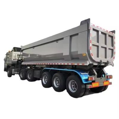 Cina Semi-remolchio per acciaio da 60 tonnellate a 4 assi con capovolgitore idraulico posteriore per la scarico 13500X3000X1550 mm in vendita