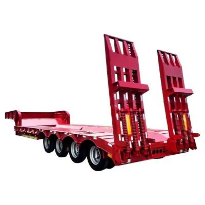 Cina Contenitore a letto basso a due assi avanzato da 40 t Chassis rimorchio a letto piatto con gamba di atterraggio manuale in vendita