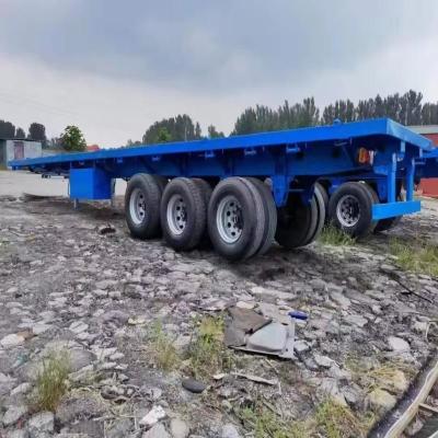 China 13m Lowbed Truck 60 Ton Semi Trailer Transport Lowbed Semi Truck Trailer 3 Axle Gooseneck Flatbed Trailer for sale