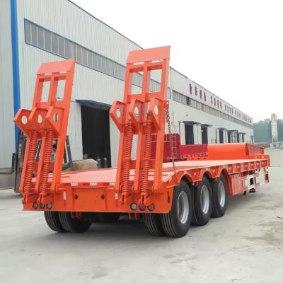 Cina 3 assi 10m-15m Low Bed Trailer Pesante trattore Flatbed Semi-trailer per attrezzature pesanti in vendita