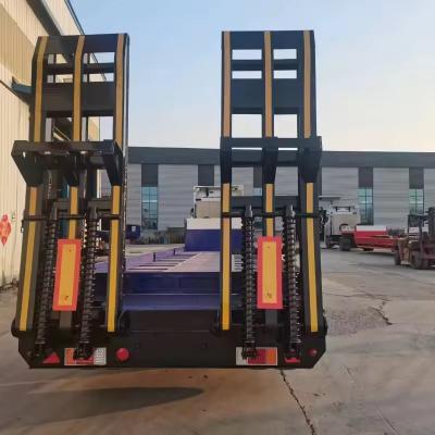 China 13T Axle 2/3/4/5 Axles 18m 45T Flatbed Extendable Detachable Trailer with Container Lock for sale