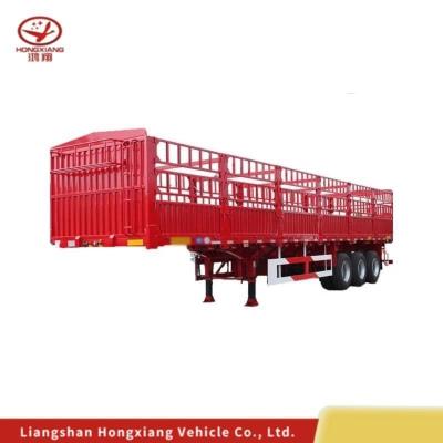 Cina 2 assi 60 tonnellate trasporto di animali pilastro recinzione carico camion recinzione rimorchio su misura in vendita