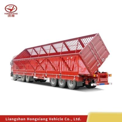 Cina 2 assi 60 tonnellate trasporto di animali pilastro recinzione carico camion recinzione rimorchio su misura in vendita