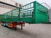 Quality 3 Axles Truck Flatbed Stake House Bar Fence Semi Trailer with Cross Arm Type for sale