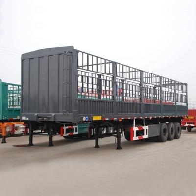 Cina 3 assi Camion a piattapiana Casa di palo Bar Recinzione semirimorchio con sospensione tipo braccio croce in vendita