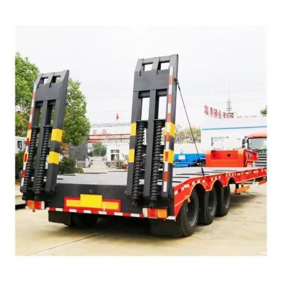 China 3 4 Axles Low Bed Boy Deck Flatbed Container Gooseneck Semi Trailer for 80 Ton Trucks for sale