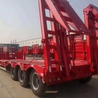 中国 マック・フェルソン型懸垂システム 60トンの掘削機輸送のための3軸半トレーラー 販売のため