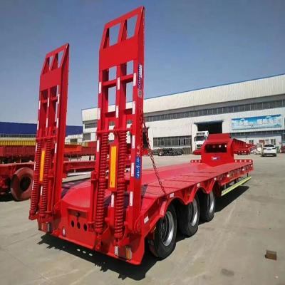 Cina Personalizzazione 3 assi 80t Lowbed Lowboy Low Flatbed Loader Drop Deck Trailer Tread 1820mm in vendita