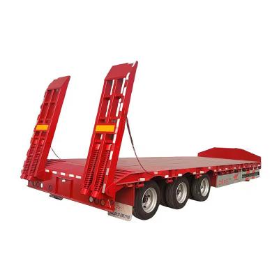 China 5 Axle 60tons 80ton Carrier Flatbed Semi Trailers 40FT Flatbed Trailer in Global Market for sale