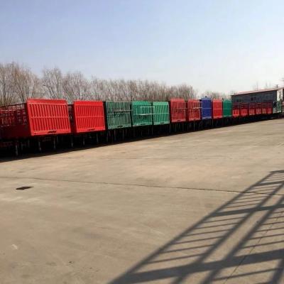 Cina Fence laterale superiore più economica Flatbed Truck Trailer Fence Cargo Semi-trailer con 2 assi in vendita