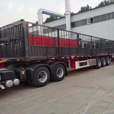 Cina Fence laterale superiore più economica Flatbed Truck Trailer Fence Cargo Semi-trailer con 2 assi in vendita