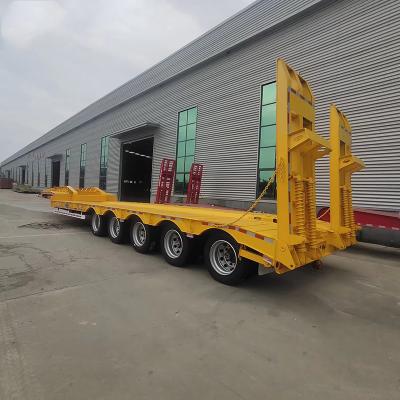 China Reboque de cama baixa de auto-dumping com capacidade de carga de 120 t e função de auto-dumping à venda
