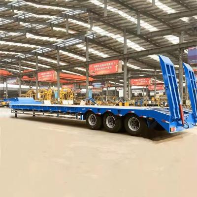 China Graad Zwaargewicht laag bed Containerhuis Chassis Frame Niet aangedreven Flat Trailer met 1 Te koop