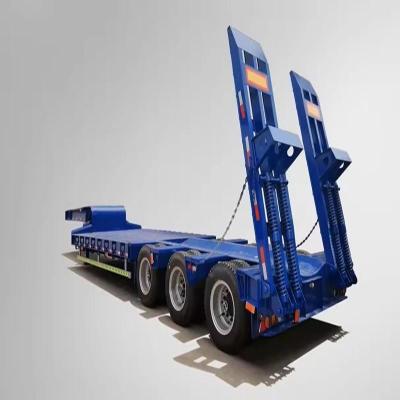 China 6 assen 15m 60ft platbed laag bed lowboy half-trailer met 13t as voor levering Te koop