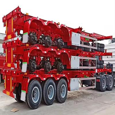 China 6 assen 15m 60ft platbed laag bed lowboy half-trailer met 13t as voor levering Te koop