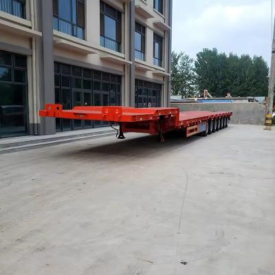 China 6 assen 15m 60ft platbed laag bed lowboy half-trailer met 13t as voor levering Te koop