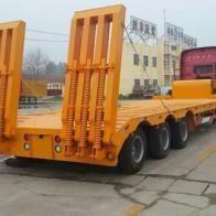 China 12 m platbed platbed vracht half-trailers met 3 assen gooseneck transport laag bed Te koop