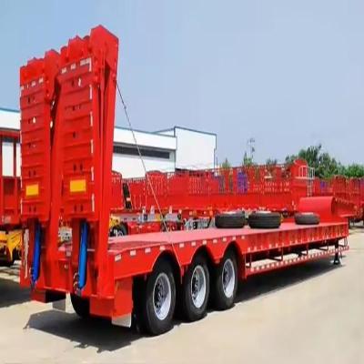 Cina 3 assi Container Flatbed Trailer 20-60 piedi Flatbed Semi-Trailer con 28 t di terra in vendita