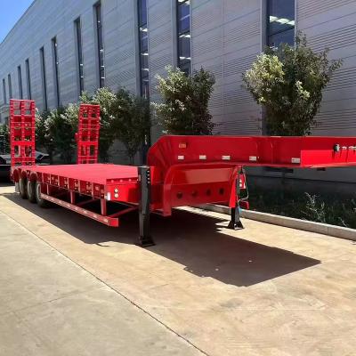 Cina 3 assi Container Flatbed Trailer 20-60 piedi Flatbed Semi-Trailer con 28 t di terra in vendita