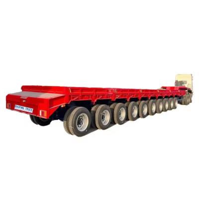 Cina 3 assi Container Flatbed Trailer 20-60 piedi Flatbed Semi-Trailer con 28 t di terra in vendita