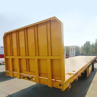 Cina 3 assi Container Flatbed Trailer 20-60 piedi Flatbed Semi-Trailer con 28 t di terra in vendita
